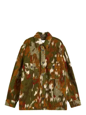 Isabel Marant Kervon Wool Camo Overshirt - Khaki
