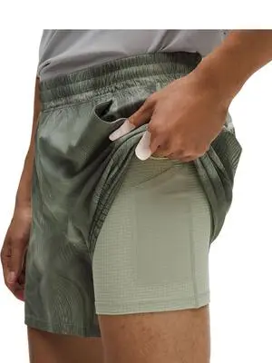 Lululemon Pace Breaker Lined Short Luminous Wave Fog Green Multi
