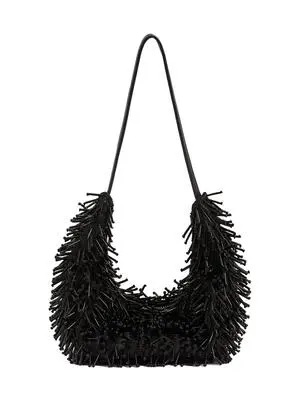 REISS Reiss Moon Beaded Crescent Shoulder Bag