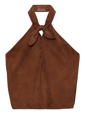 Prada Suede Halter Top - Brown