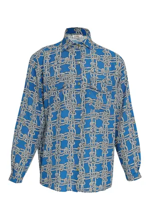 AMIR SLAMA Graphic-print Shirt - Blue