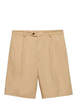 Prada Poplin Bermuda Shorts - Neutrals