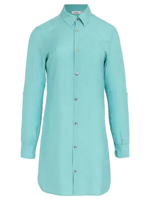 AMIR SLAMA Long-sleeve Shirt Dress - Blue