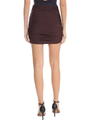 AMIR SLAMA Draped Mini Skirt - Brown