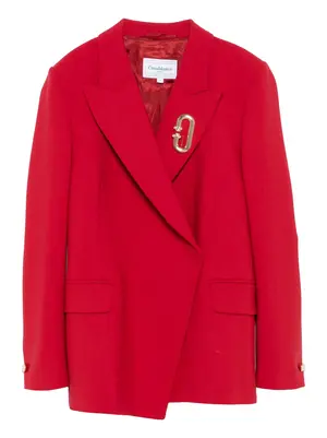 Casablanca Asymmetric Double-breasted Blazer - Red