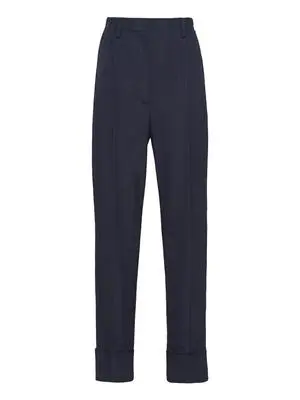 Prada Pressed-crease Tailored Trousers - Blue