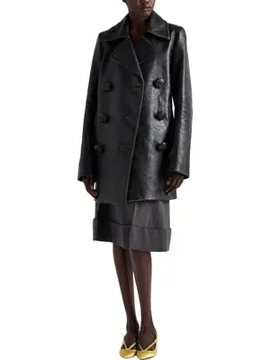 Prada Grained Lambskin Coat - Black