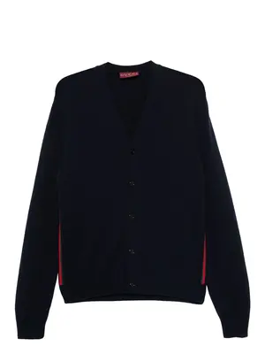 Gucci Web-stripe Trim Cashmere Cardigan - Blue