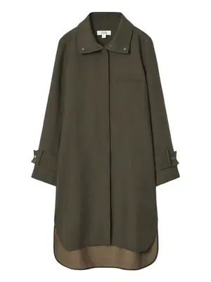 Cos Oversized Wool-Blend Shirt Dress Green