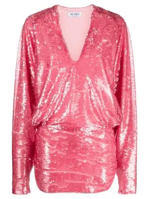 Attico Gael Sequined Mini Dress - Pink