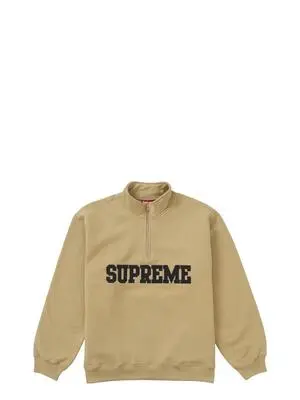Supreme Collegiate Half Zip Pullover Dark Tan