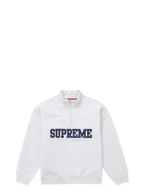 Supreme Collegiate Half Zip Pullover Ash Grey