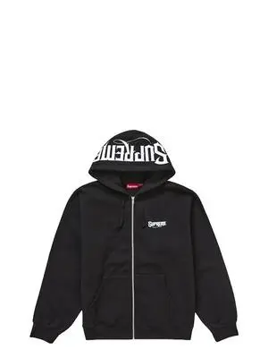 Supreme Mister Cartoon Zip Up Hooded Sweatshirt - Black