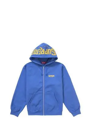 Supreme Mister Cartoon Zip Up Hooded Sweatshirt Washed Royal