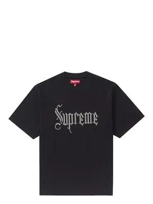 Supreme Rhinestone Short Sleeve Top Black