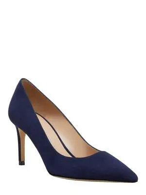 STUART WEITZMAN Power 75 Pointed Toe Pump - Nice Blue Suede