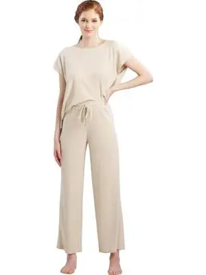 Natori Eden Everywhere Straight Leg Pant - Beige