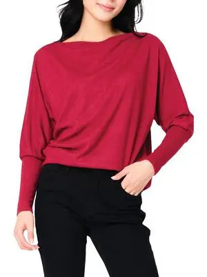 GIBSONLOOK Slouchy Boatneck Top - Cranberry