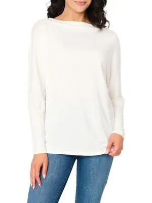 GIBSONLOOK Slouchy Boatneck Top - Ivory