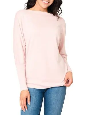 GIBSONLOOK Slouchy Boatneck Top - Pink Smoke