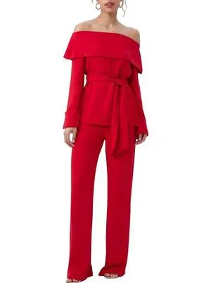 Trina Turk Tavia Wide Leg Pant - Red Spark