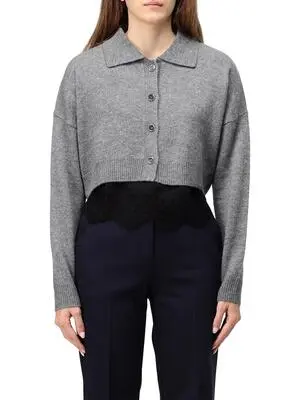 Pinko Cropped Collared Cardigan - Grey
