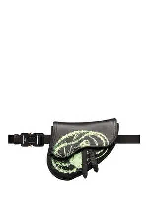 Dior X Cactus Jack Phosphorescent Motif Mini Saddle Bag - Black