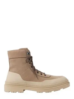 Brunello Cucinelli Leather Lace-up Boots - Beige