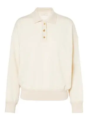 Loro Piana Cocooning Cashmere Polo Sweater White