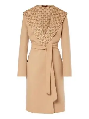 Gucci Gg Reversible Wool & Silk Coat - Beige