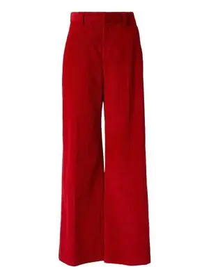 Brunello Cucinelli Brunello Cucinelli High-Rise Wide-Leg Corduroy Trousers Red