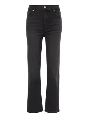 FRAME Le Sleek High-rise Straight Jeans - Black