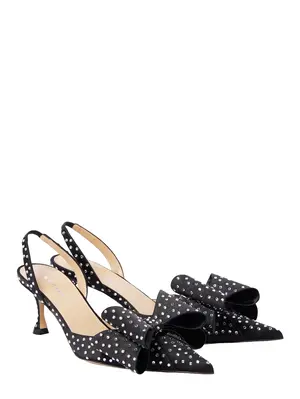 Mach & Mach Le Cadeau 65 Embellished Slingback Pumps - Black