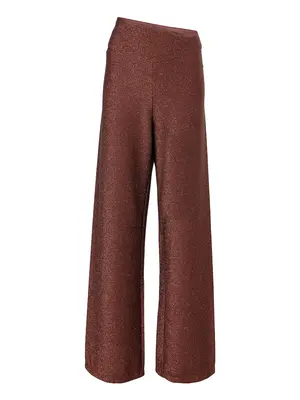 Johanna Ortiz Lamé High-rise Wide-leg Pants - Metallic