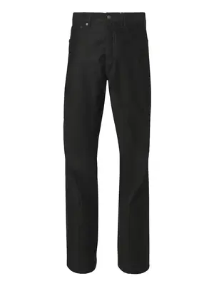 MAISON MARGIELA Straight Leg Cotton Trousers - Black