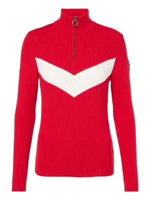 Fusalp Andromede Ribbed-knit Half-zip Sweater - Red
