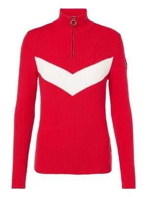 Fusalp Andromede Ribbed-knit Half-zip Sweater - Red