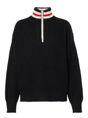 Brunello Cucinelli Half-zip Wool Sweater - Black