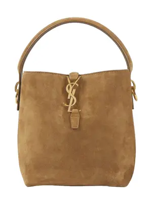 Saint Laurent Le 37 Small Suede Bucket Bag - Beige