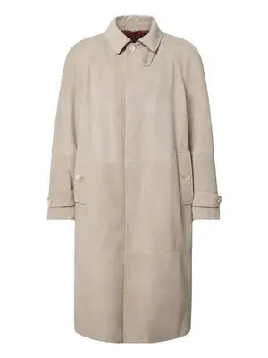Brunello Cucinelli Leather Overcoat - Beige