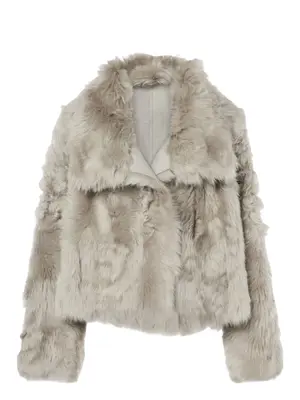 YVES SALOMON Reversible Shearling Jacket - Beige