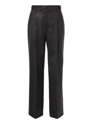 Brunello Cucinelli Wool-blend Wide-leg Trousers - Black