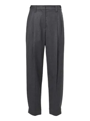Brunello Cucinelli High-rise Wool Pants - Grey
