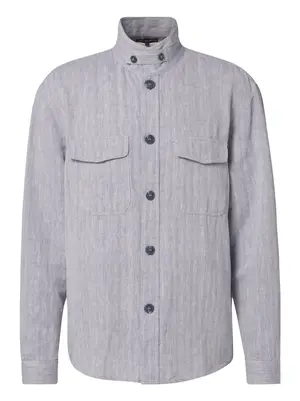 Frescobol Carioca Nuno Cotton And Linen Overshirt - Grey