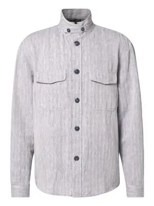 Frescobol Carioca Nuno Cotton And Linen Overshirt - Grey