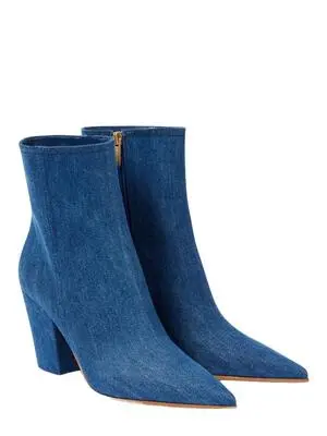 GIANVITO ROSSI Keinna 85 Denim Ankle Boots - Blue