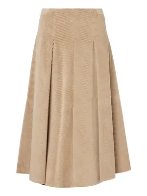 Brunello Cucinelli Cotton Midi Skirt - Beige
