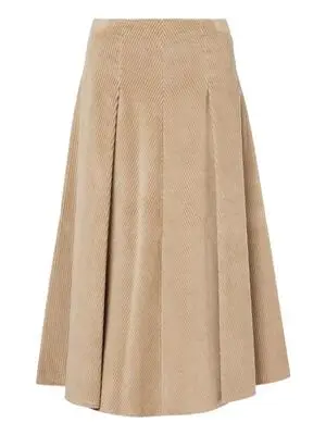 Brunello Cucinelli Cotton Midi Skirt - Beige