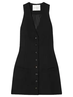 Veronica De Piante Juliette Grain De Poudre Wool Mini Dress - Black