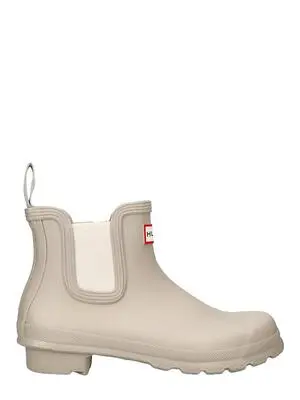 Hunter Original Logo-Print Rubber Chelsea Ankle Boots Bone